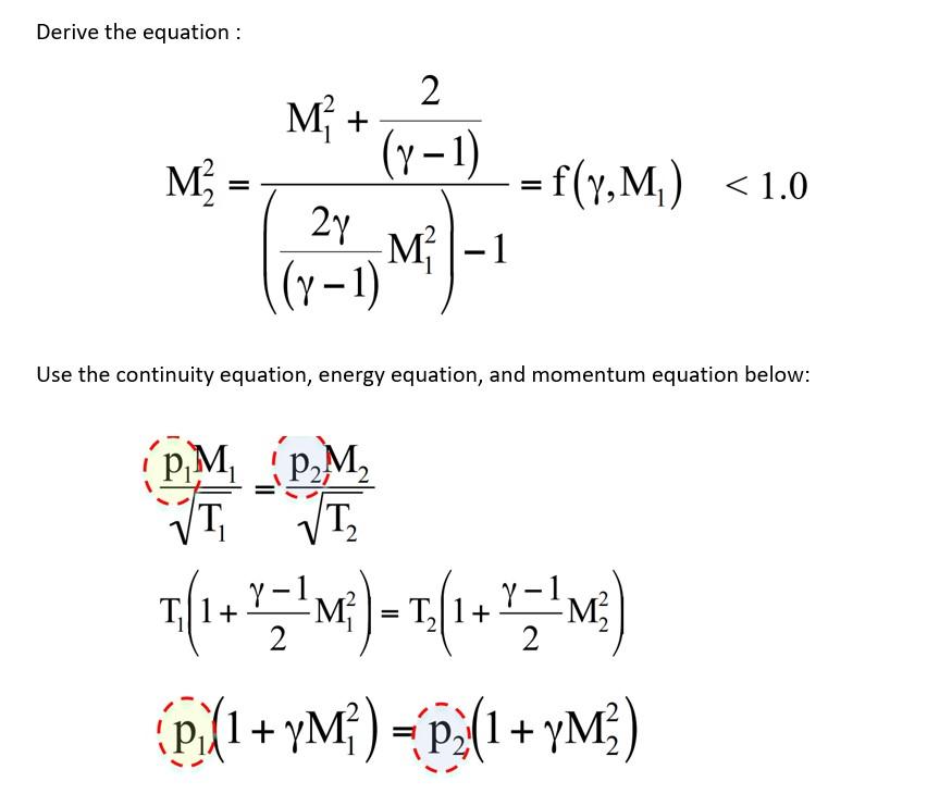 Solved Derive the equation : 2 M= M + (7-1) = f(y,M)