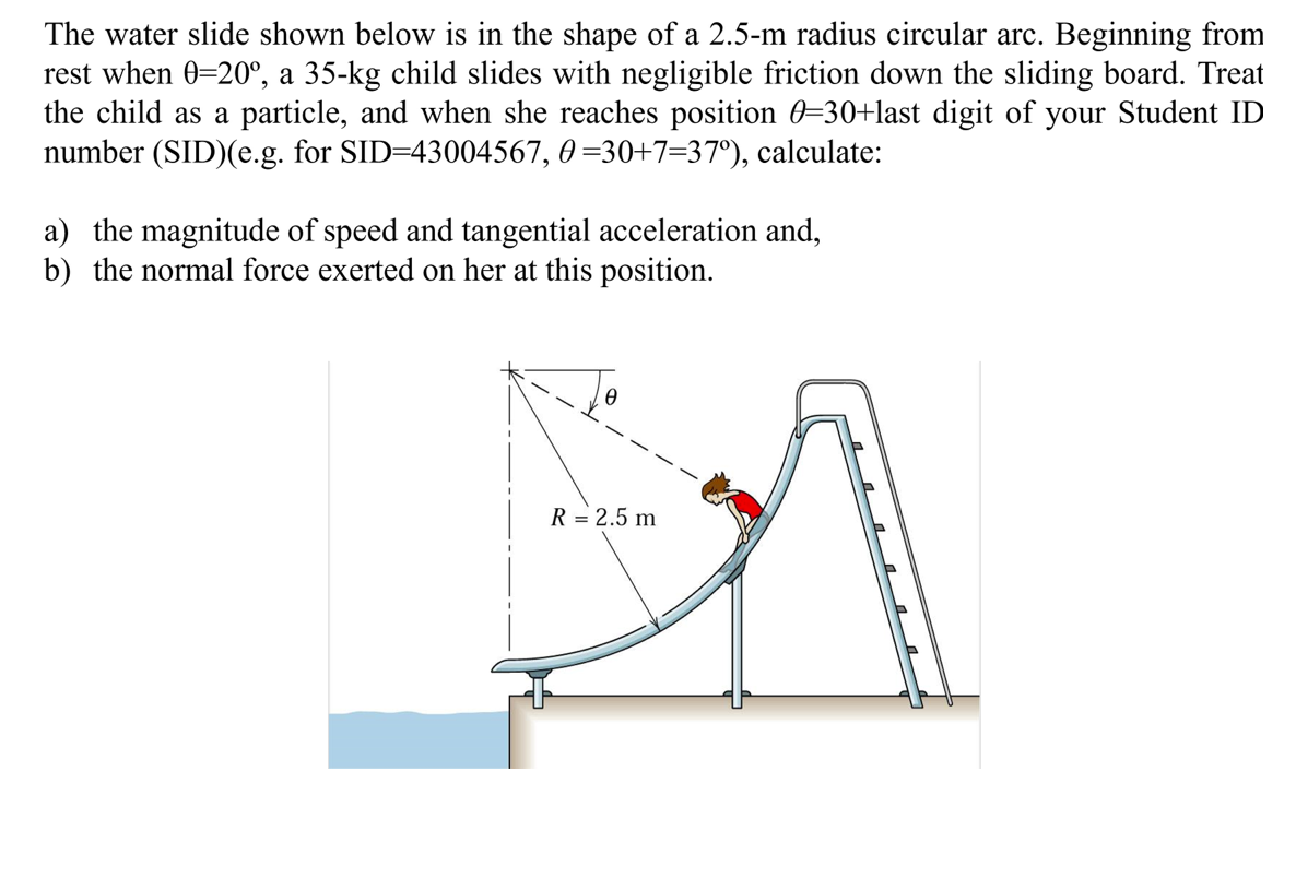 Solved The water slide shown below is in the shape of a | Chegg.com
