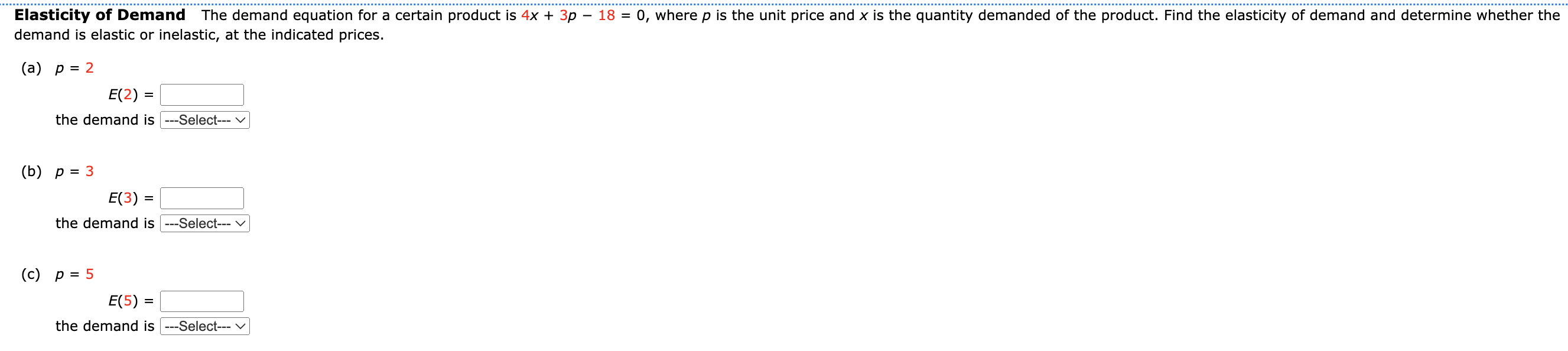 Solved demand is elastic or inelastic, at the indicated | Chegg.com