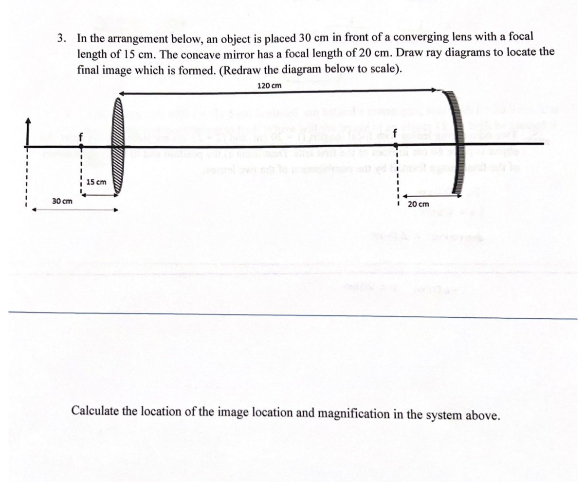 Solved 3. In the arrangement below, an object is placed 30 | Chegg.com