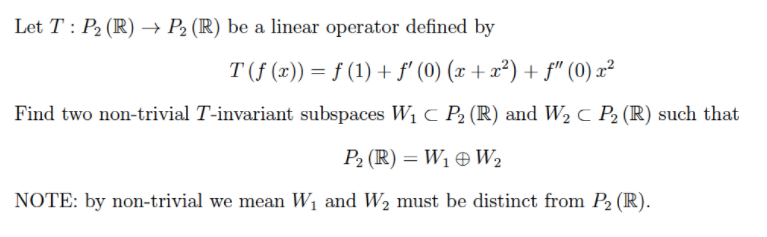Solved Let T: P2 (R) + P2 (R) be a linear operator defined | Chegg.com