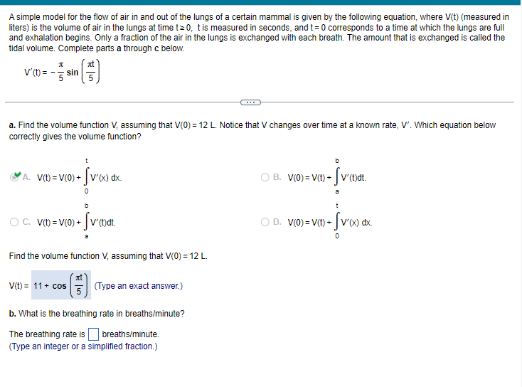 Solved A simple model for the flow of air in and out of the | Chegg.com