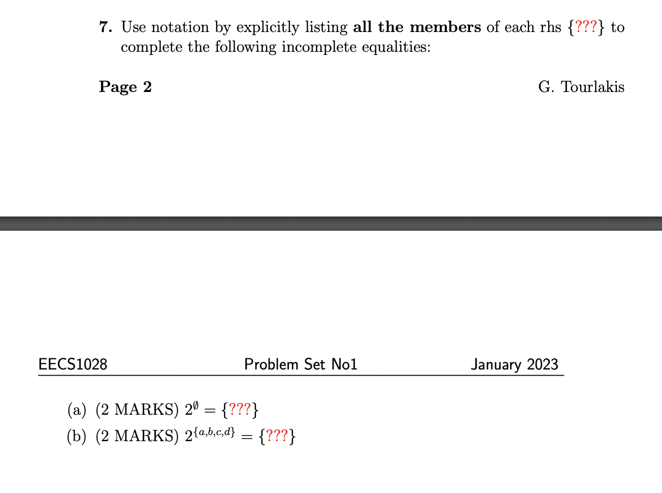 Solved 7. Use notation by explicitly listing all the members | Chegg.com