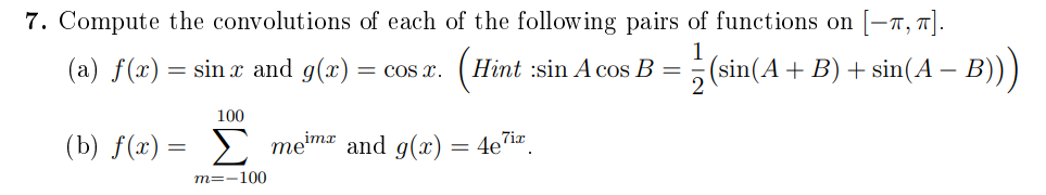 Solved 7. Compute the convolutions of each of the following | Chegg.com