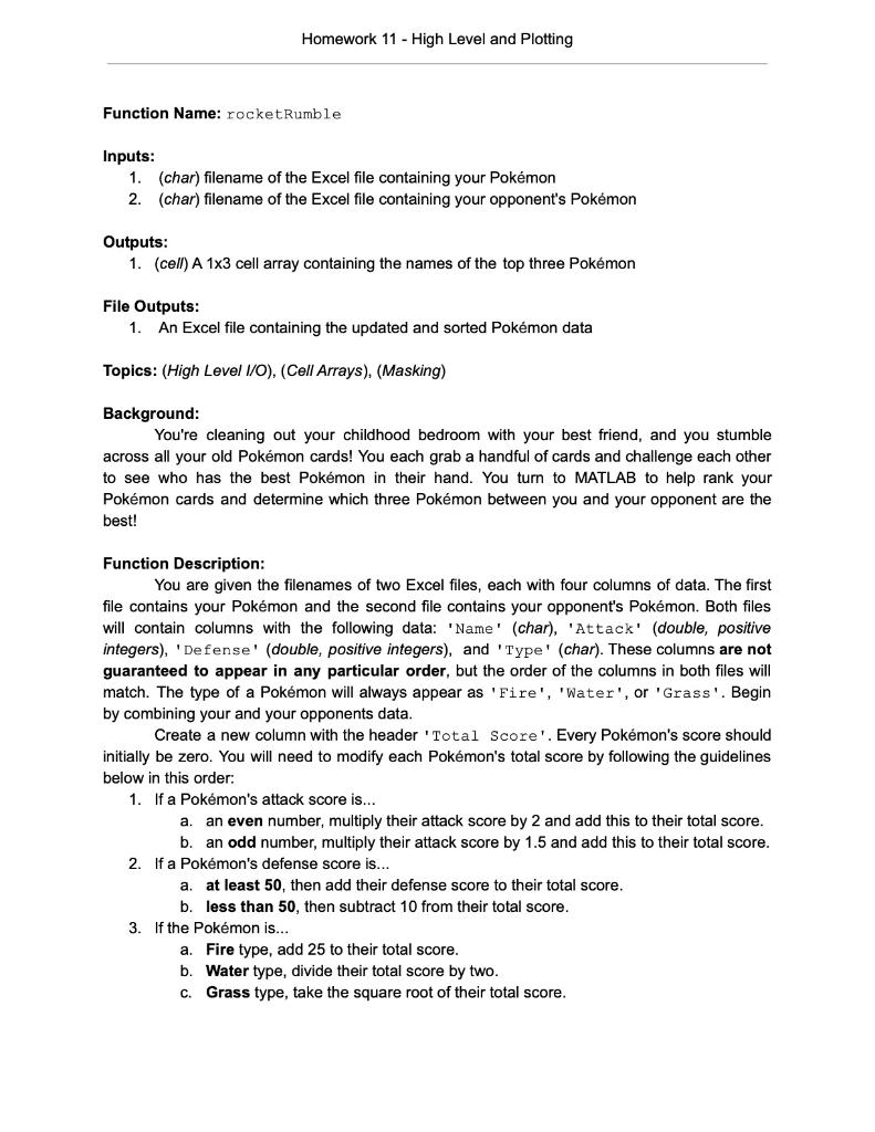 Homework 11 - High Level and Plotting Notice This | Chegg.com
