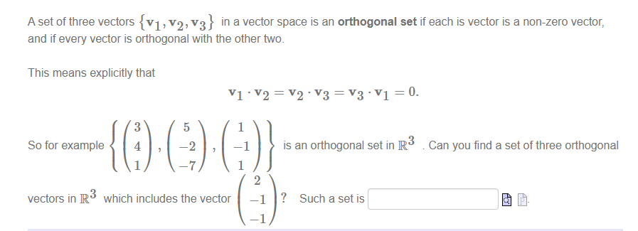 Solved A set of three vectors {v1,v2,v3} in a vector space | Chegg.com