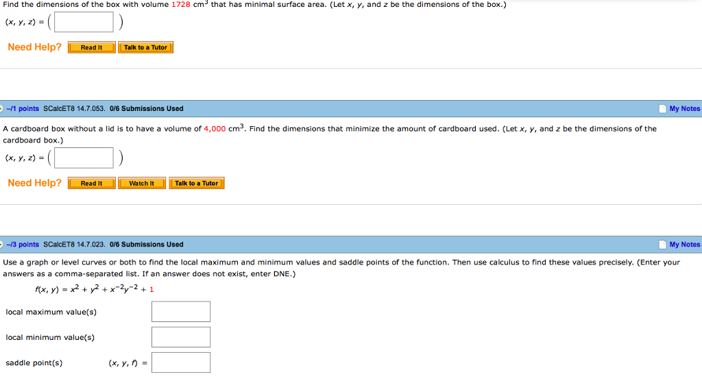 Solved Find The Dimensions Of The Box With Volume 1728 Cm3 Chegg