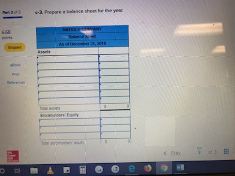 Solved Pert 2 of23. Prepare a balance sheet for the year | Chegg.com