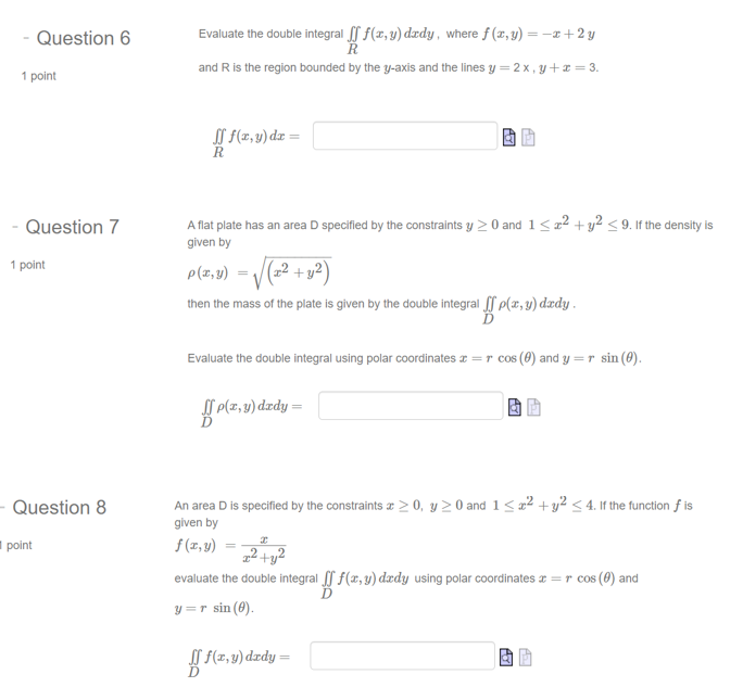 Solved Hi, ﻿could you help with these double integral | Chegg.com