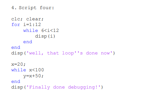 Solved For each of the four following scripts, there is at | Chegg.com