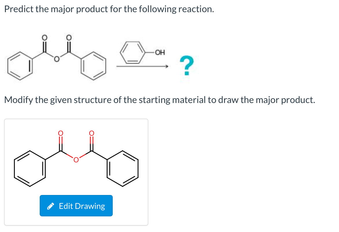 Solved Predict the major product for the following reaction. | Chegg.com