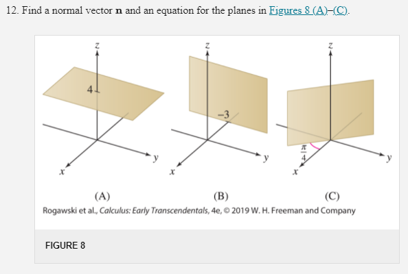 Solved 12. Find a normal vector n and an equation for the | Chegg.com