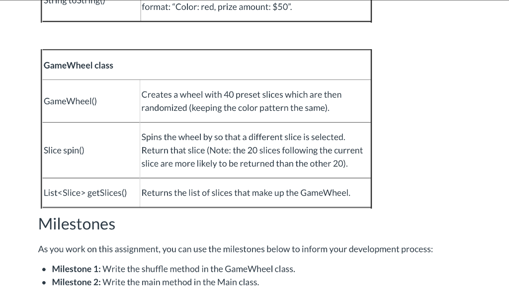 Solved Assignment 5, Game Wheel For this assignment, you | Chegg.com