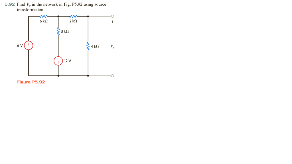 Solved 5.92 Find V, in the network in Fig. P5.92 using | Chegg.com