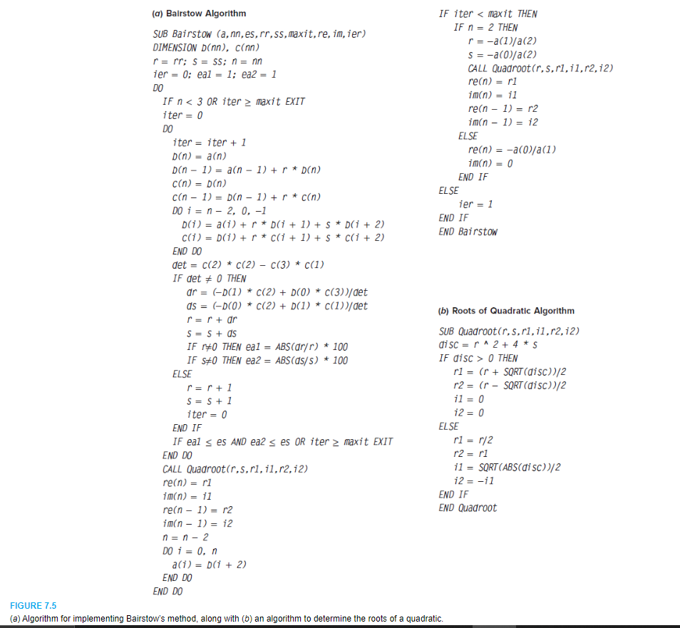Solved Use MATLAB to employ bairstow's method to find the | Chegg.com