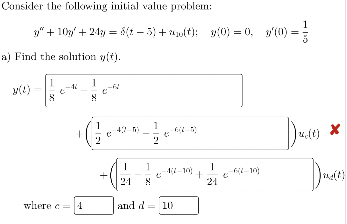 Solved Consider the following initial value problem: | Chegg.com