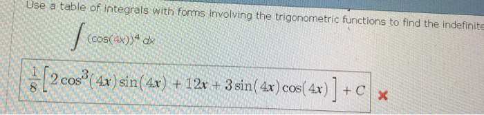 Solved Use a table of integrals with forms involving the | Chegg.com