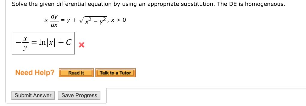 Solved Solve the given differential equation by using an | Chegg.com Solved Solve the given differential equation by using an | Chegg.com