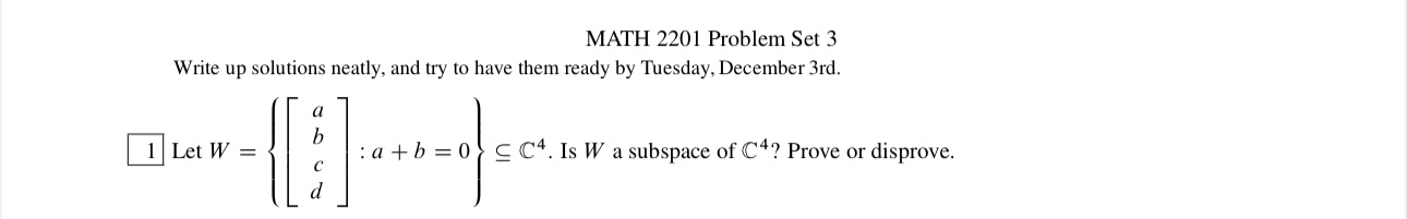 Solved MATH 2201 ﻿Problem Set 3Write up ﻿solutions neatly, | Chegg.com