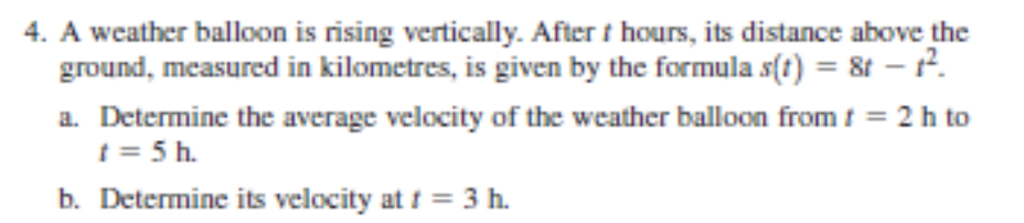 Solved 4. A weather balloon is rising vertically. After t | Chegg.com