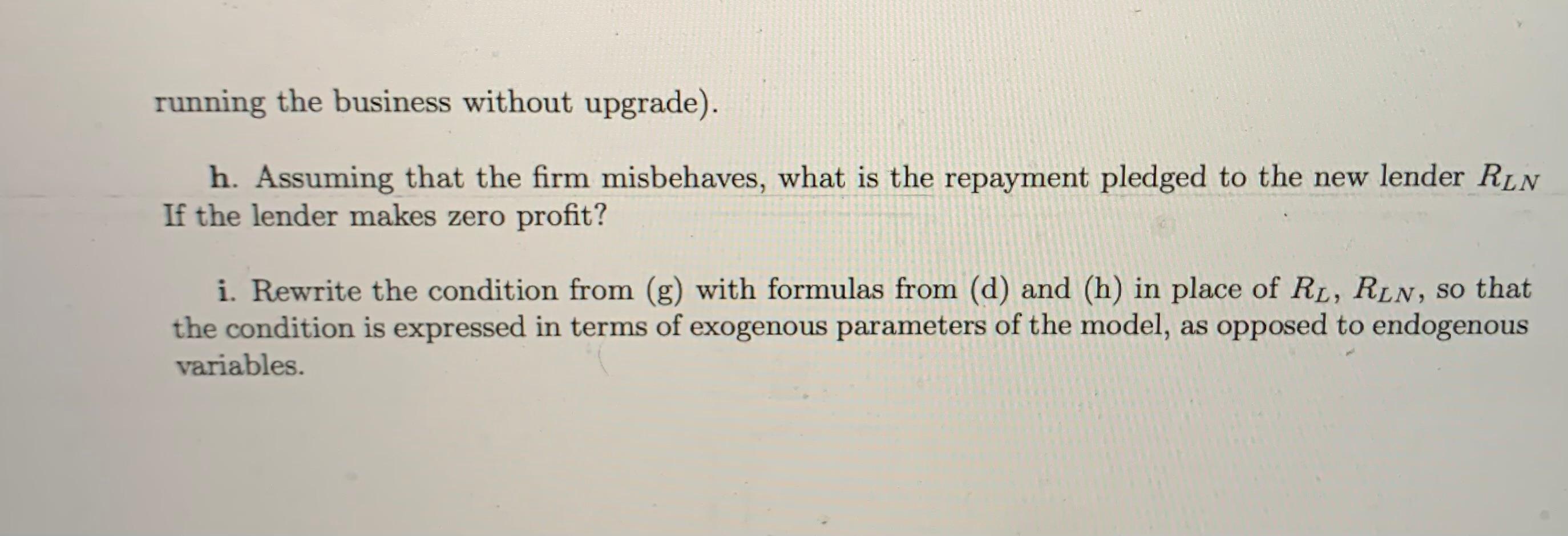 Problem 2. Moral Hazard/Loan Seniority. Consider a | Chegg.com