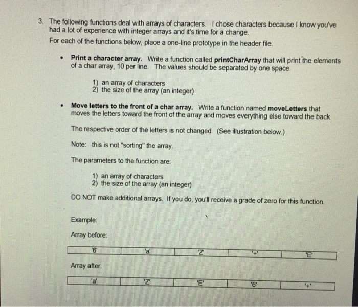 Solved The following functions deal with arrays of | Chegg.com