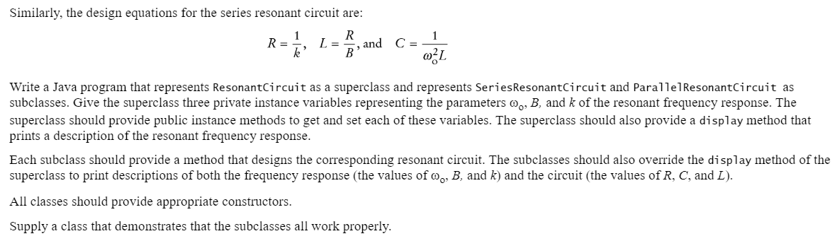 Solved Resonant circuits are used to select a signal (e.g., | Chegg.com