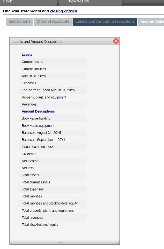 Solved Financial statements and closing entries instructions | Chegg.com