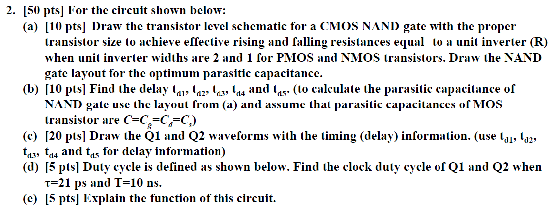 2. (50 pts] For the circuit shown below: (a) [10 pts] | Chegg.com