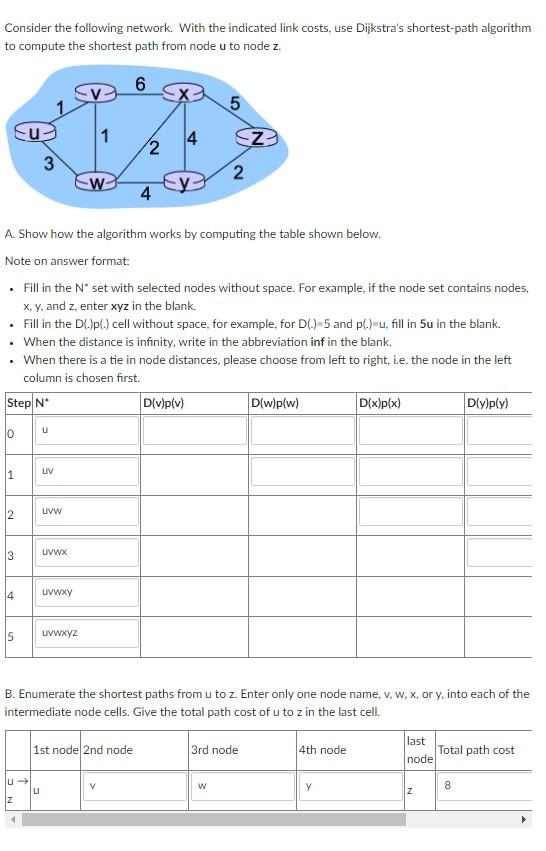 Solved Consider the following network. With the indicated | Chegg.com