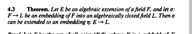 Solved 4.3 Theorem. Let E be an algebraic extension of a | Chegg.com