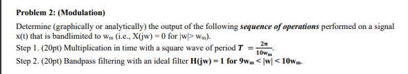 Solved Problem 2: (Modulation) Determine (graphically or | Chegg.com