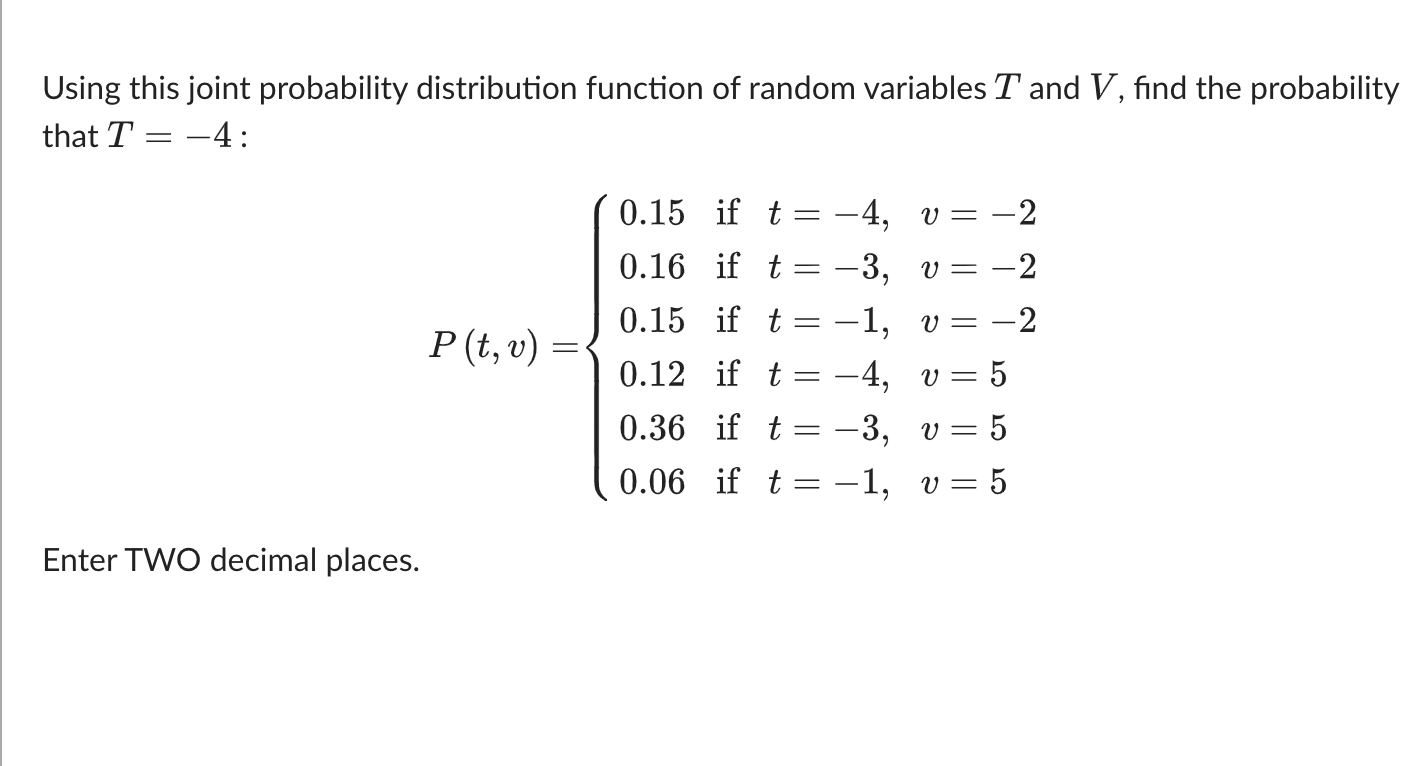 Solved Using this joint probability distribution function of | Chegg.com