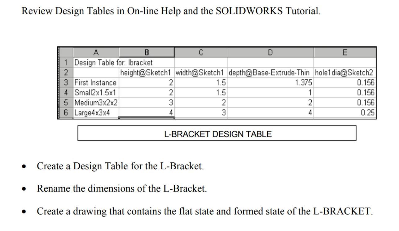 Exercise 7.5: L-BRACKET Part. Create the L-BRACKET | Chegg.com