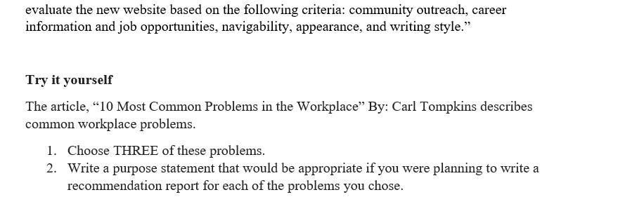 Solved Writing Purpose Statements Effective Purpose Chegg