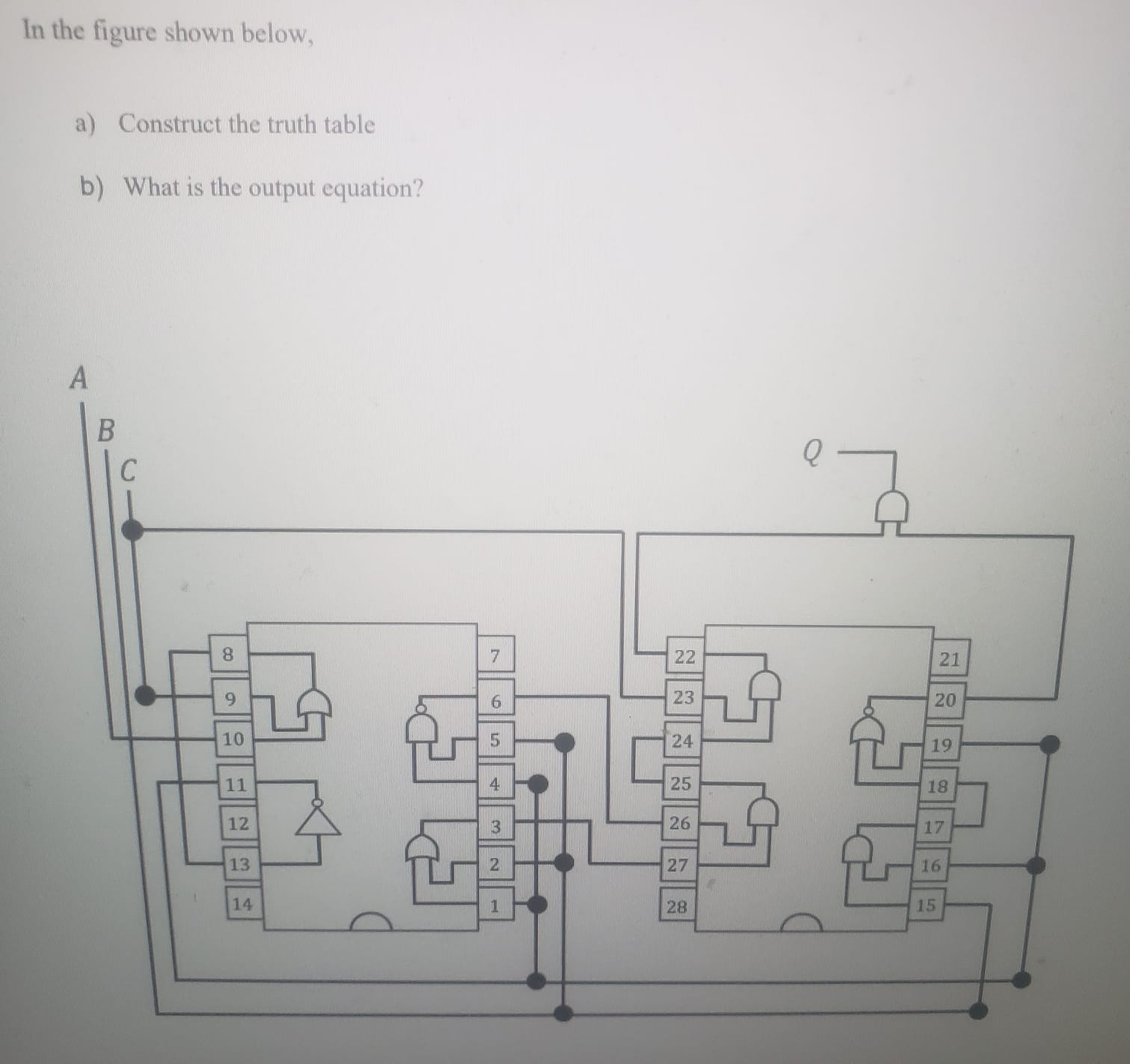 Solved In the figure shown below, a) Construct the truth | Chegg.com