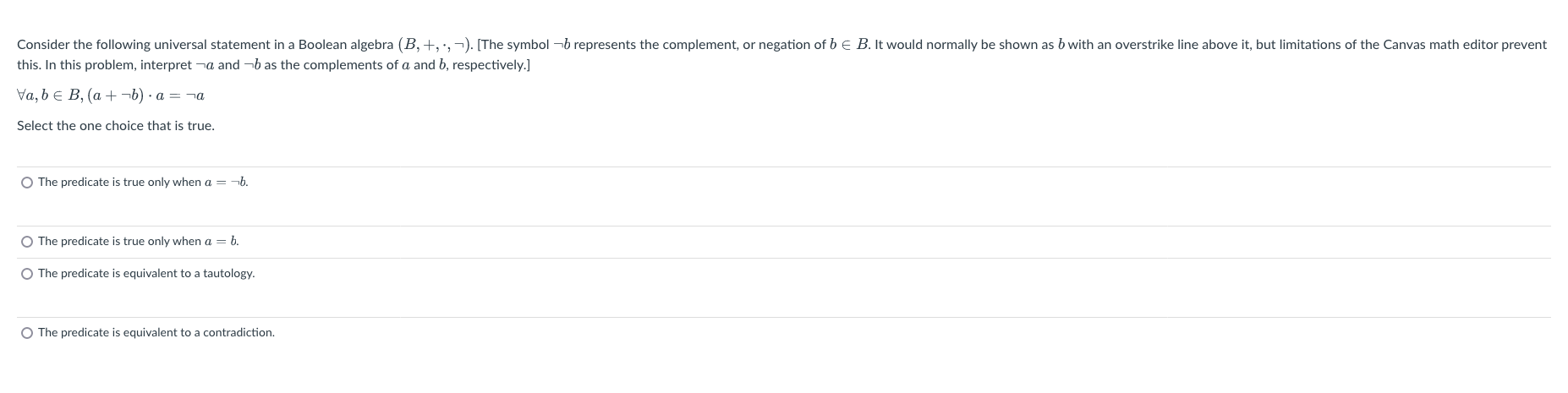 Solved Consider the following universal statement in a | Chegg.com