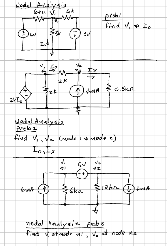 Solved −1−11∩+1… probl find V1↔I0 Nodal Analysis probz find | Chegg.com