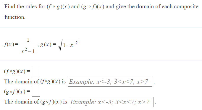 Solved Find the rules for (f@g)(x) ﻿and (g@f)(x) ﻿and give | Chegg.com