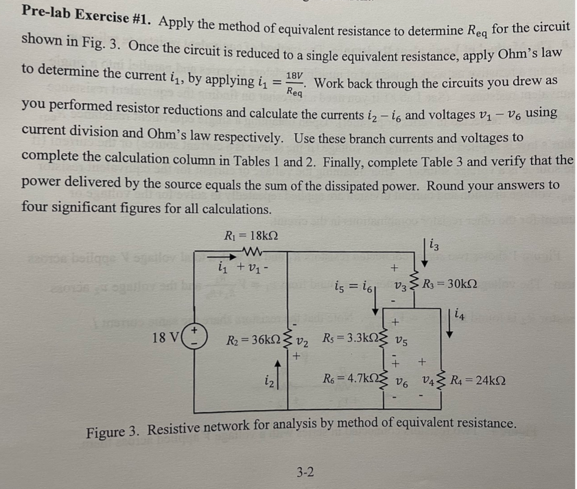 Solved Pre-lab Exercise #1. Apply the method of equivalent | Chegg.com