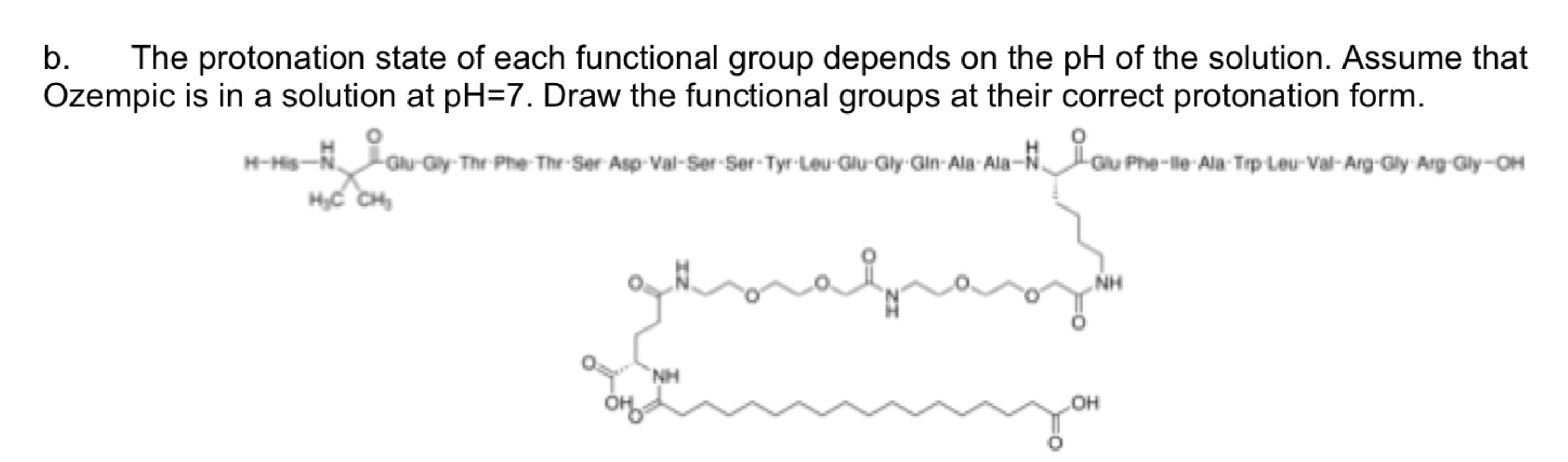 Solved b. ﻿The protonation state of each functional group | Chegg.com