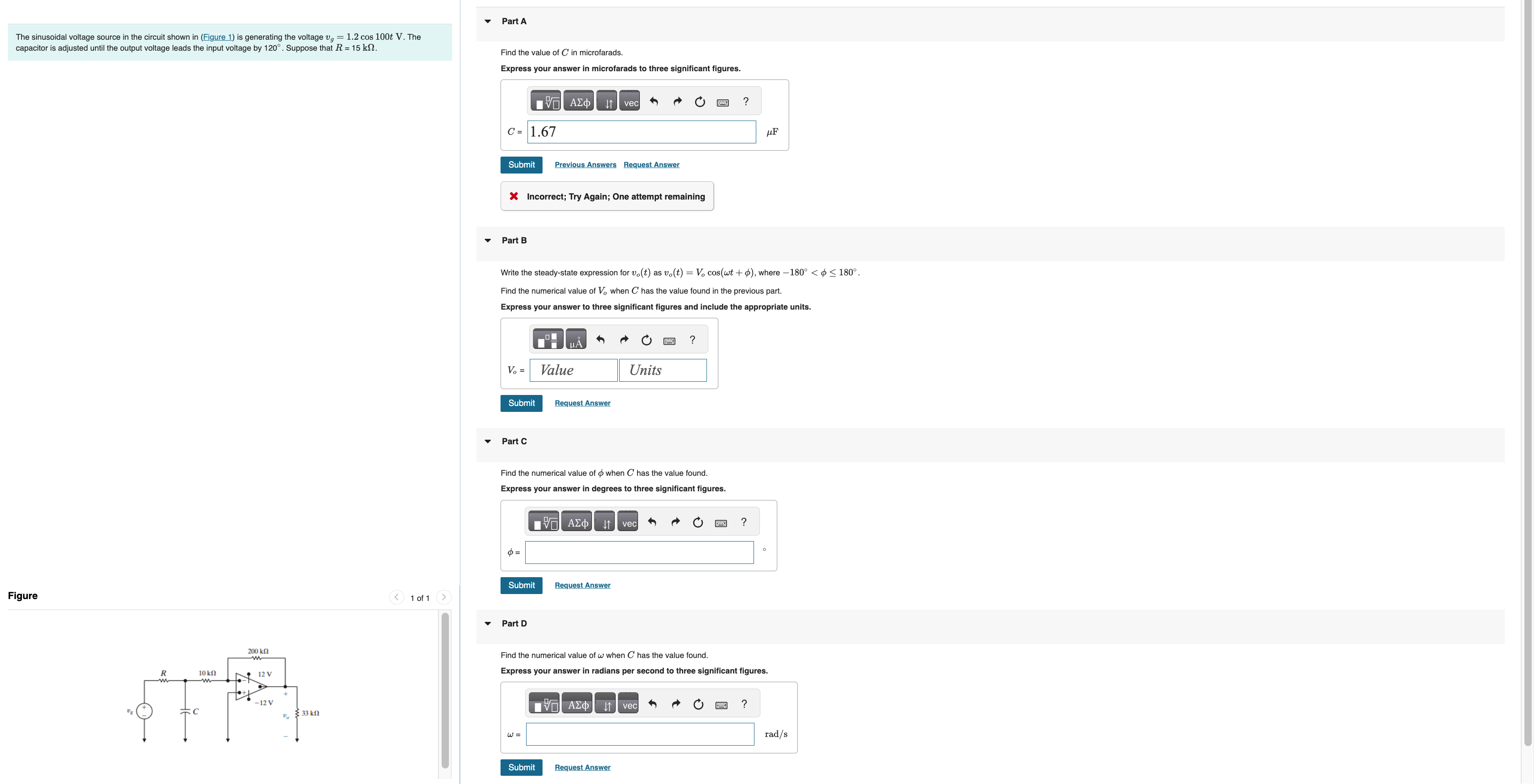 Solved The sinusoidal voltage source in the circuit shown in | Chegg.com
