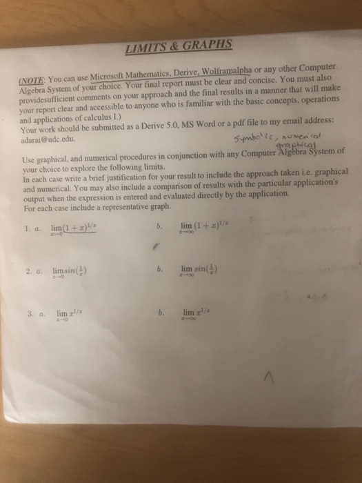 Solved LIMITS&GRAPHS NOTE: You can use Microsoft | Chegg.com