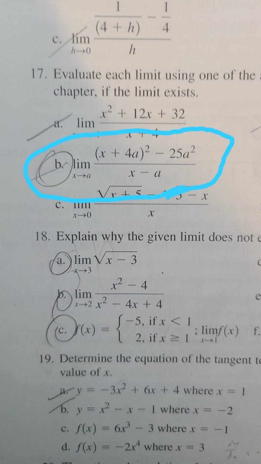 Solved 1 1 4. c. lim 4 + h). h 17. Evaluate each limit using | Chegg.com
