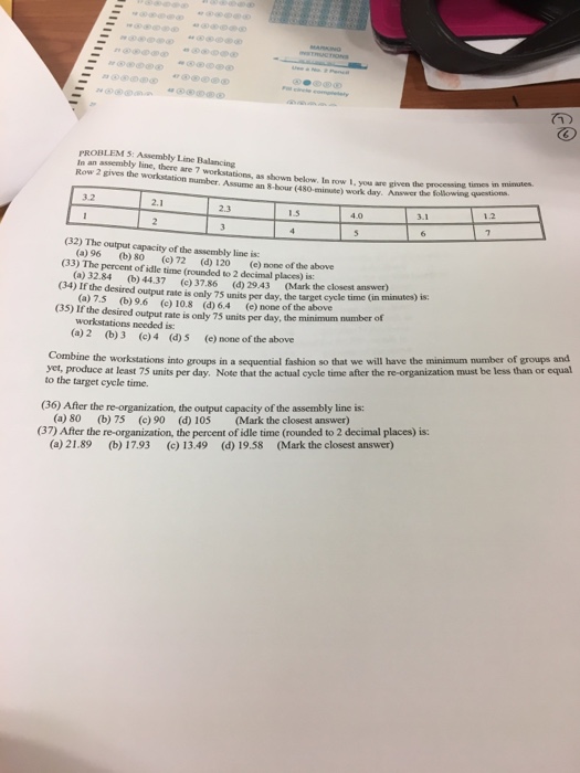 Solved In an assembly line, there are 7 workstations as | Chegg.com