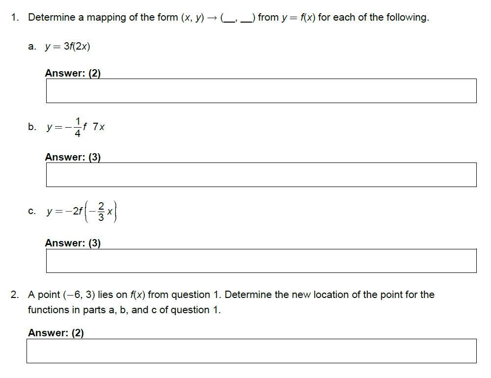 Solved Determine a mapping of the form (x,y)→(dots,dots) | Chegg.com
