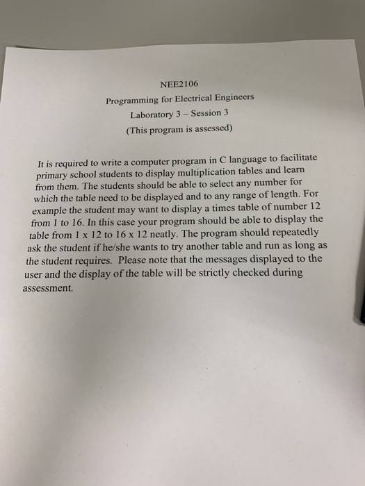 Solved NEE2106 Programming for Electrical Engineers | Chegg.com