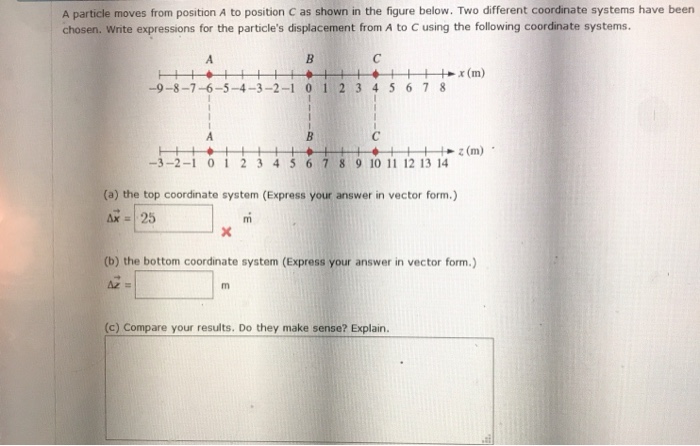 Solved A particle moves from position A to position C as | Chegg.com