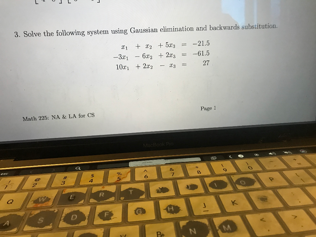 Solved 3. Solve the following system using Gaussian | Chegg.com