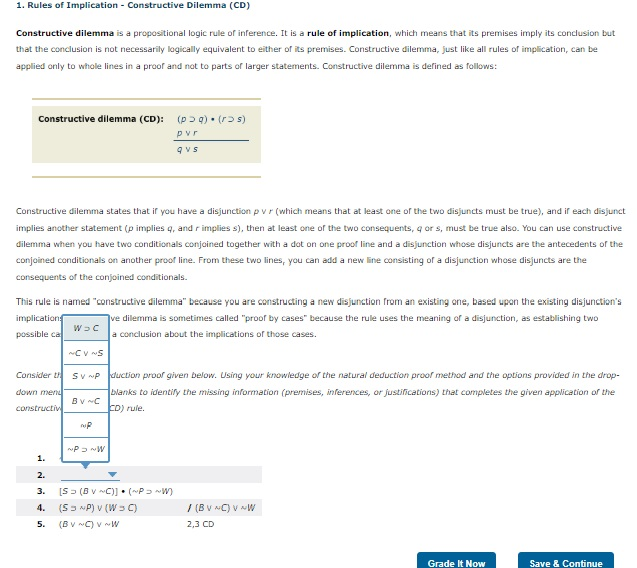 Solved 1. Rules of Implication - Constructive Dilemma (CD) | Chegg.com